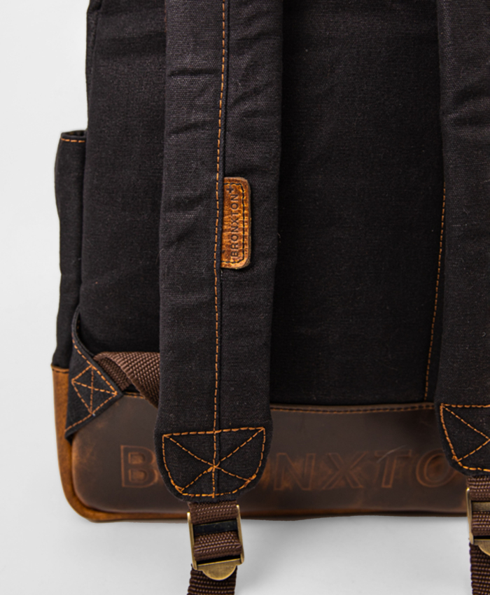 BRONXTON DUBAI LEATHER CANVAS BACKPACK